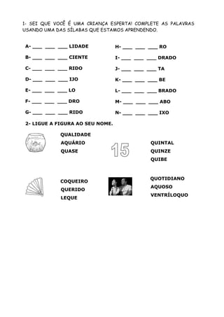 Atividades LH QUA QUO QUE QUI | DOC