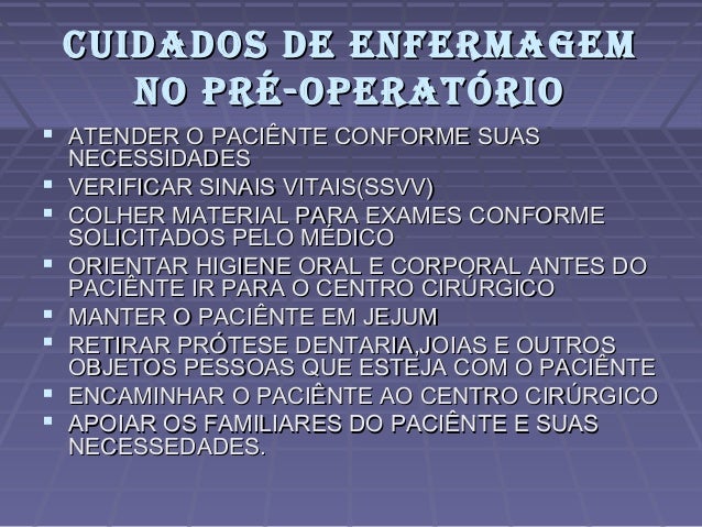 Atividades no pré e trans operatório