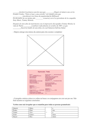 Atividades preterito indefinido | DOCX