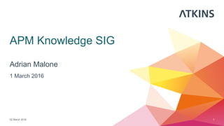 Atkins - Case study on Knowledge Management approaches introduced within Project environments by ...
