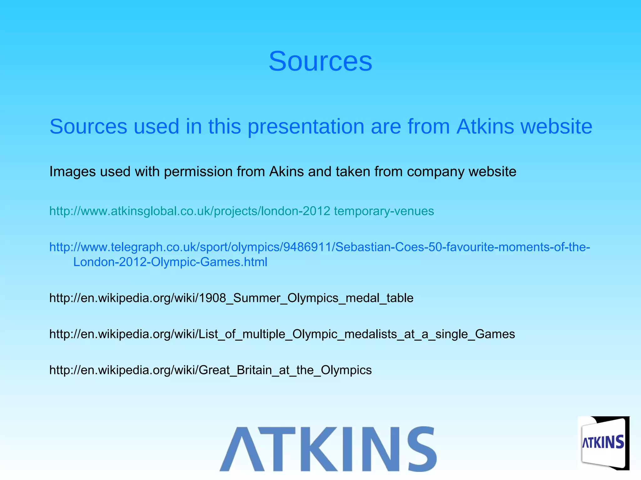 Atkins and london 2012 partnership final | PPT