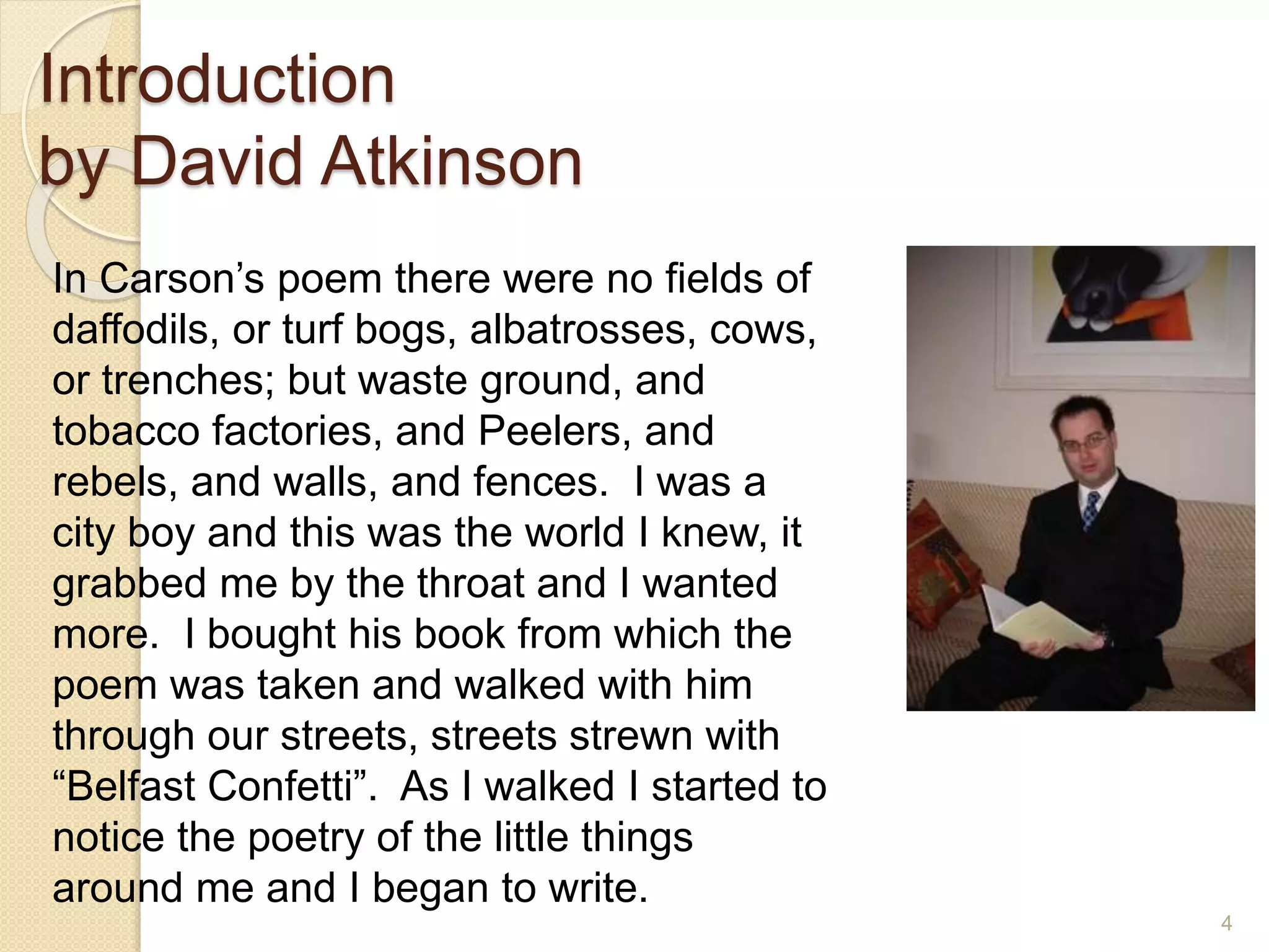 David Atkinson's selected poems. | PPTX