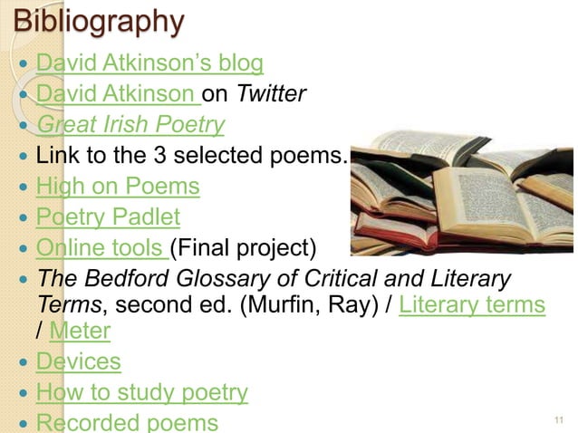 David Atkinson's selected poems. | PPT