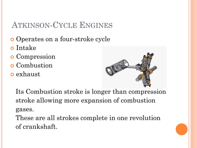 Atkinson cycle (Atkinson cycle Engines) | PDF