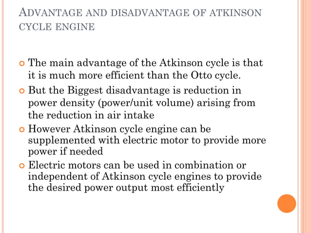 Atkinson cycle (Atkinson cycle Engines) | PDF