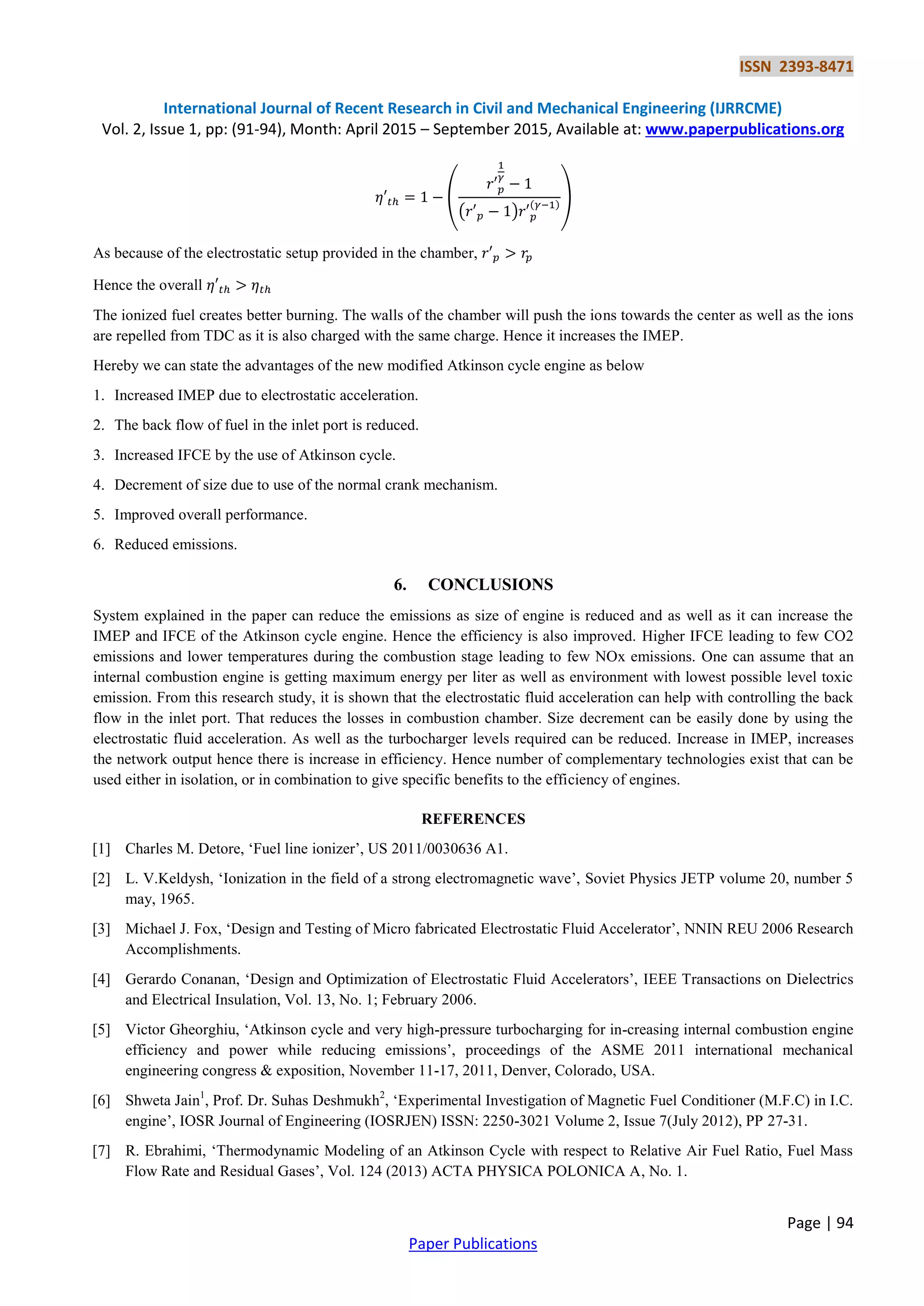 Atkinson Cycle Engine Using Electrostatic Fluid Acceleration and ...