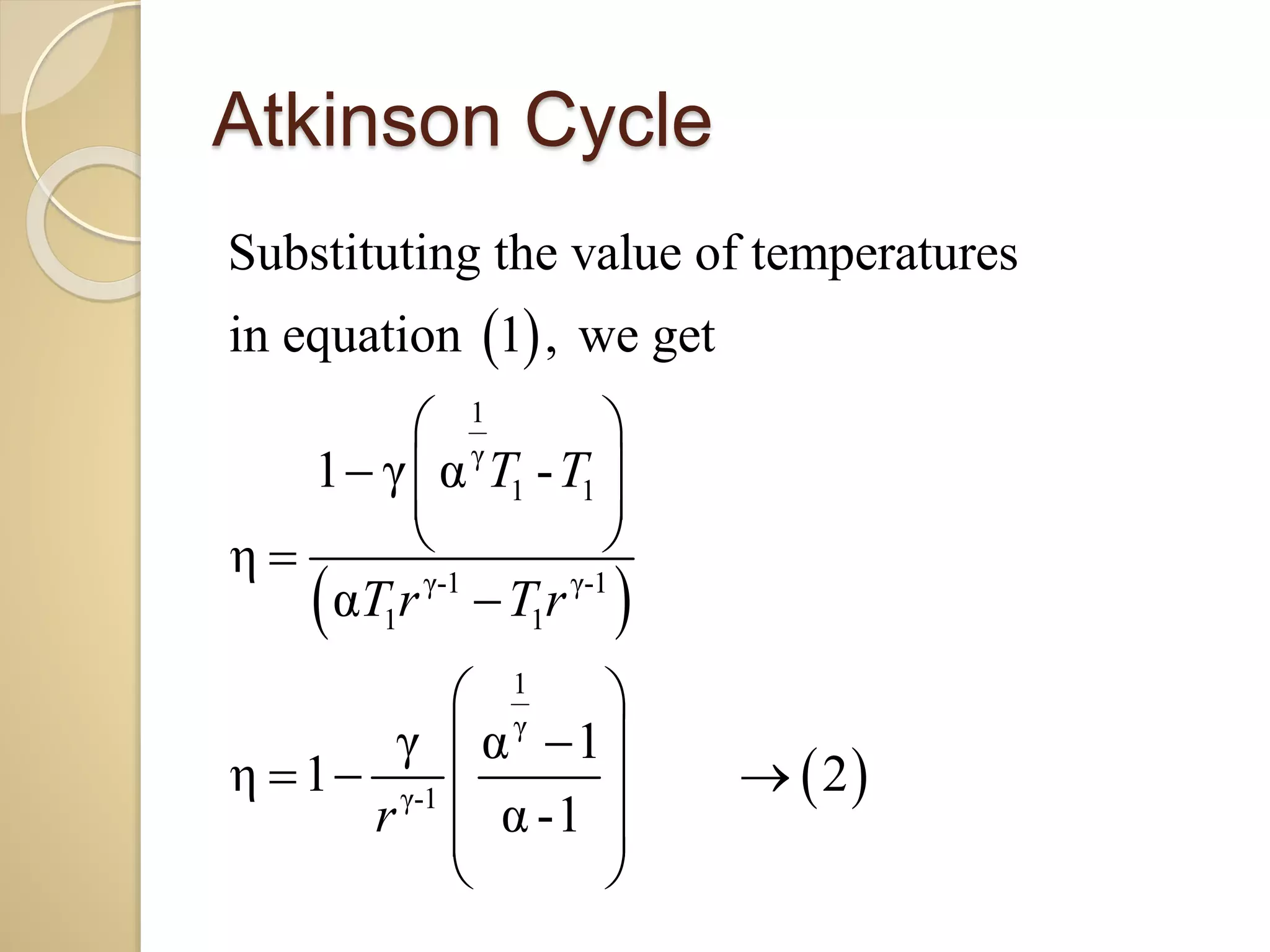Atkinson Cycle, Ericsson Cycle And Stirling Cycle | PPTX