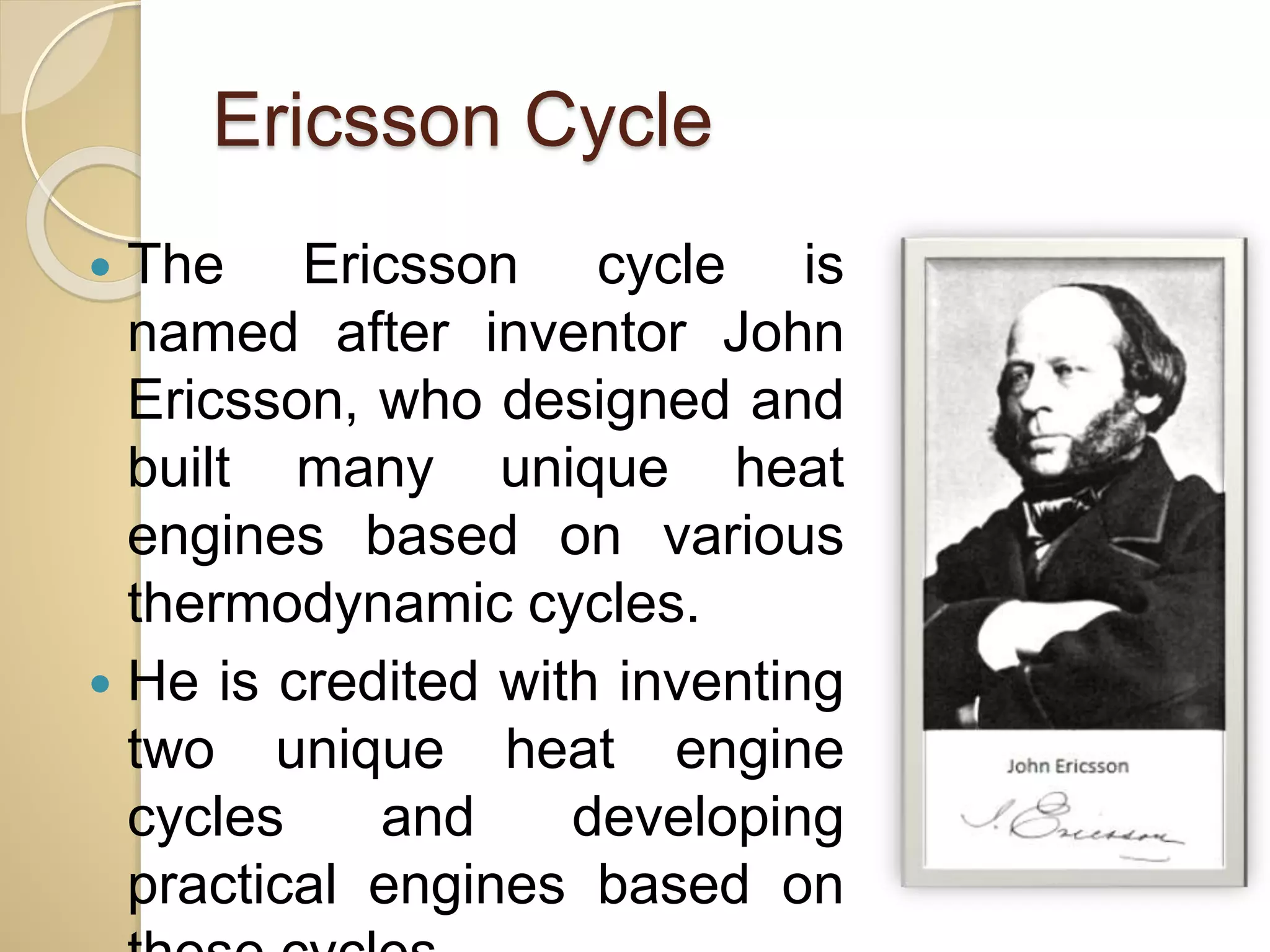 Atkinson Cycle, Ericsson Cycle And Stirling Cycle | PPTX