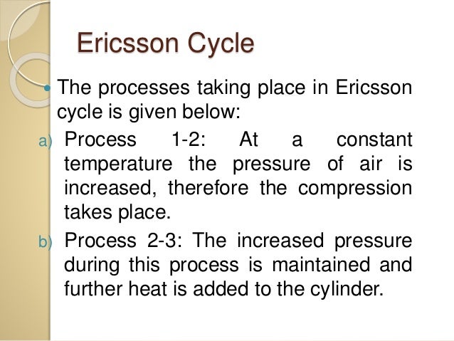 Atkinson Cycle, Ericsson Cycle And Stirling Cycle