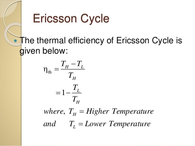Atkinson Cycle, Ericsson Cycle And Stirling Cycle