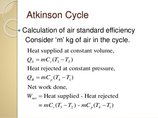 Atkinson Cycle, Ericsson Cycle And Stirling Cycle