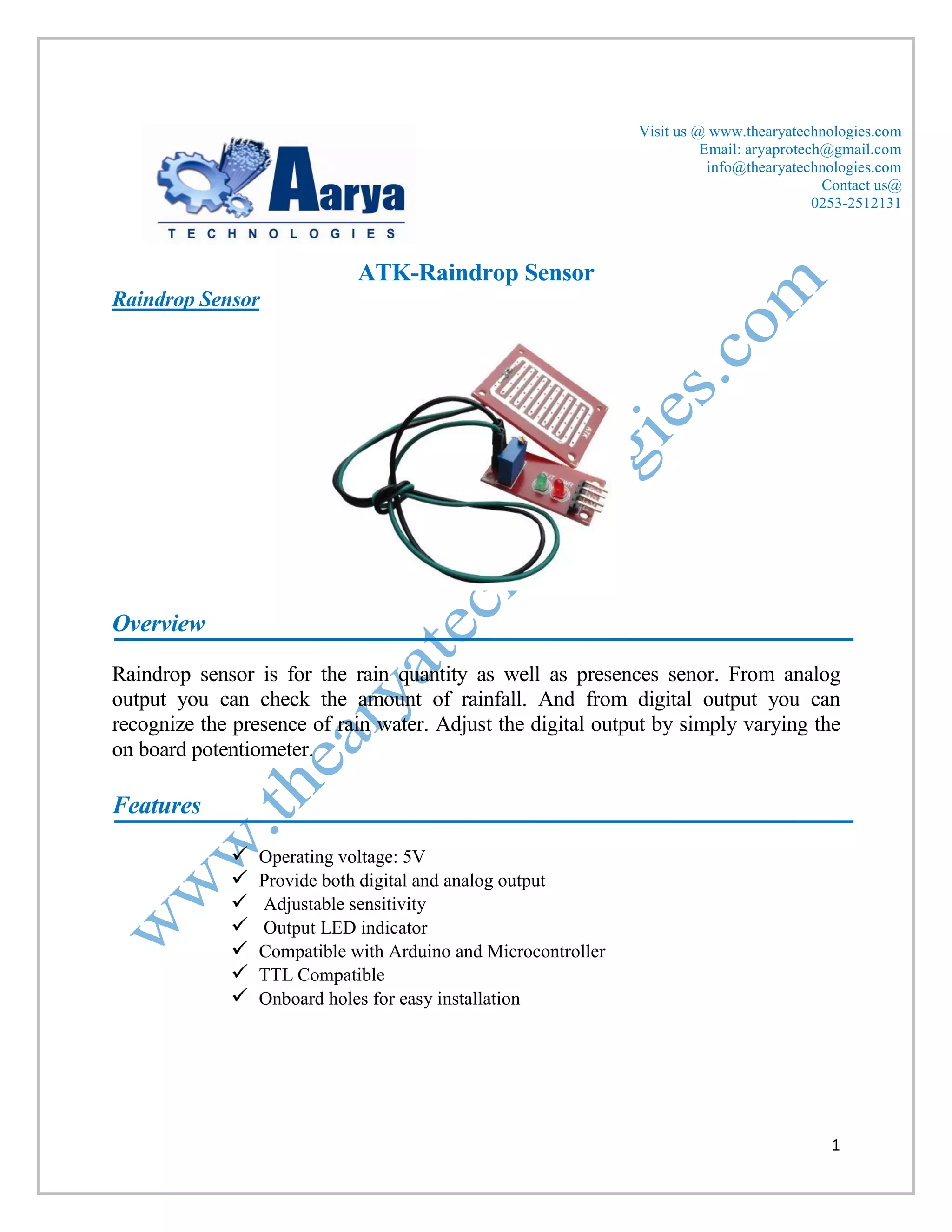 Raindrop sensor | PDF | Weather | Science