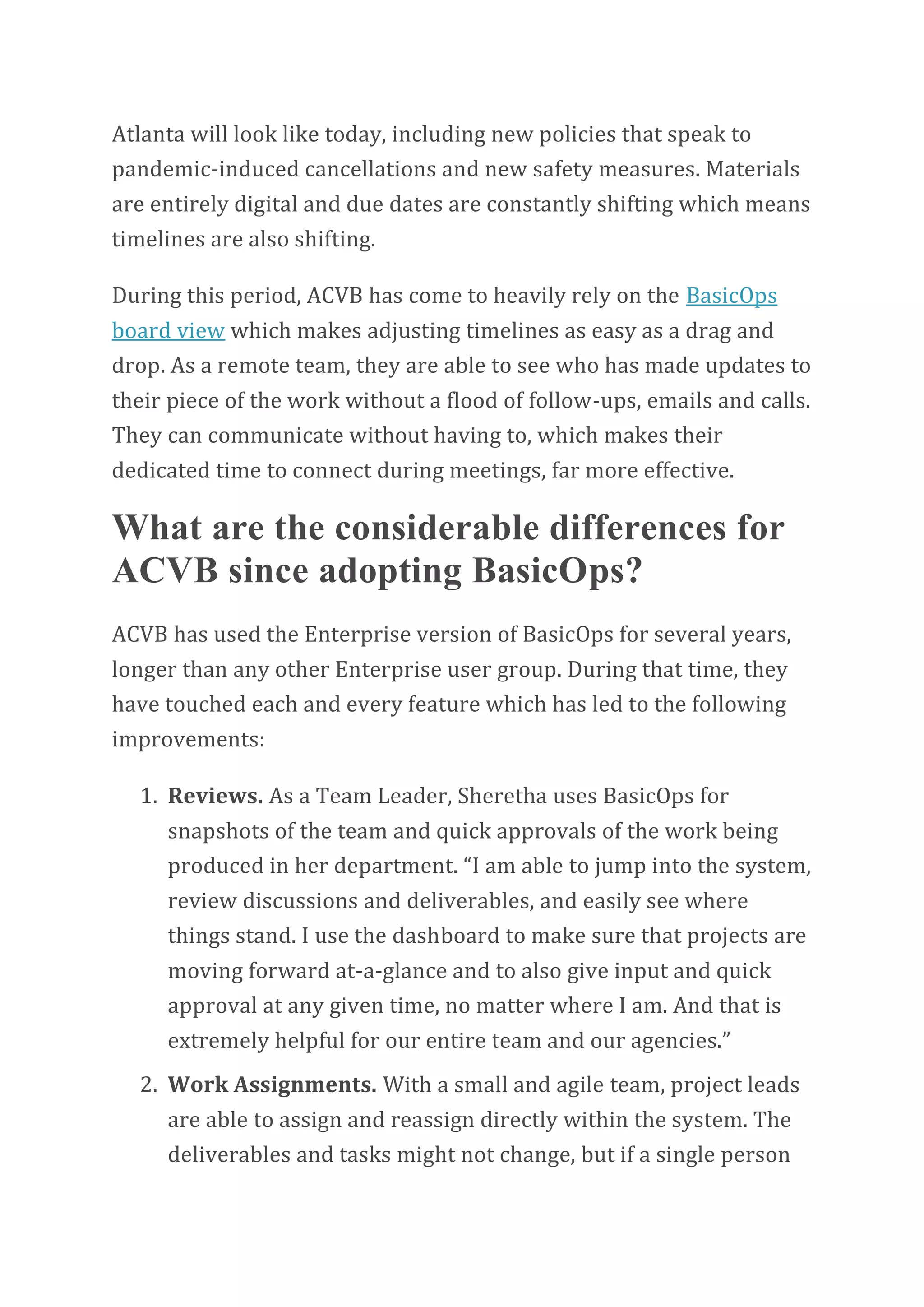 Atlanta Case study basicOps | PDF