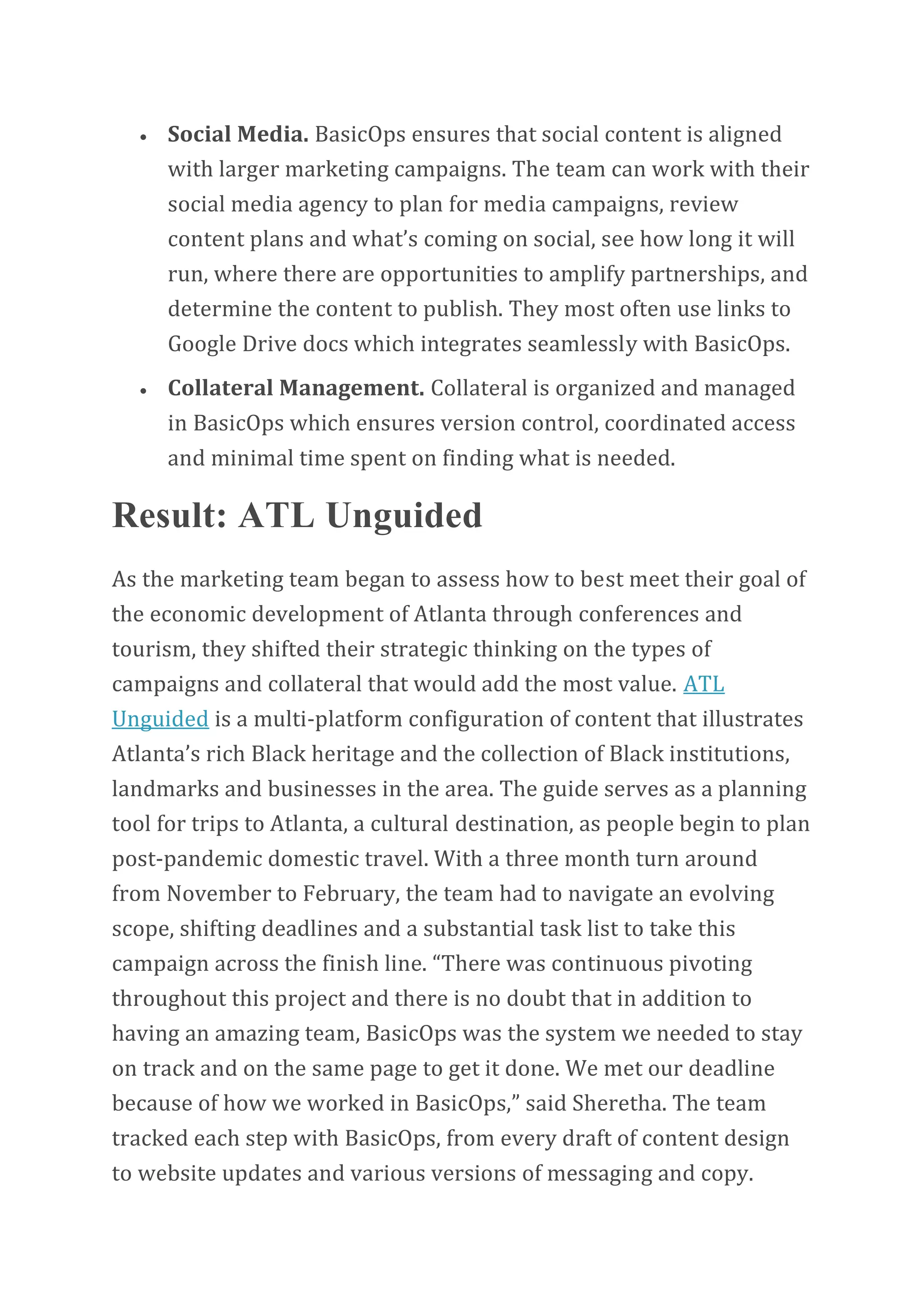 Atlanta Case study basicOps | PDF