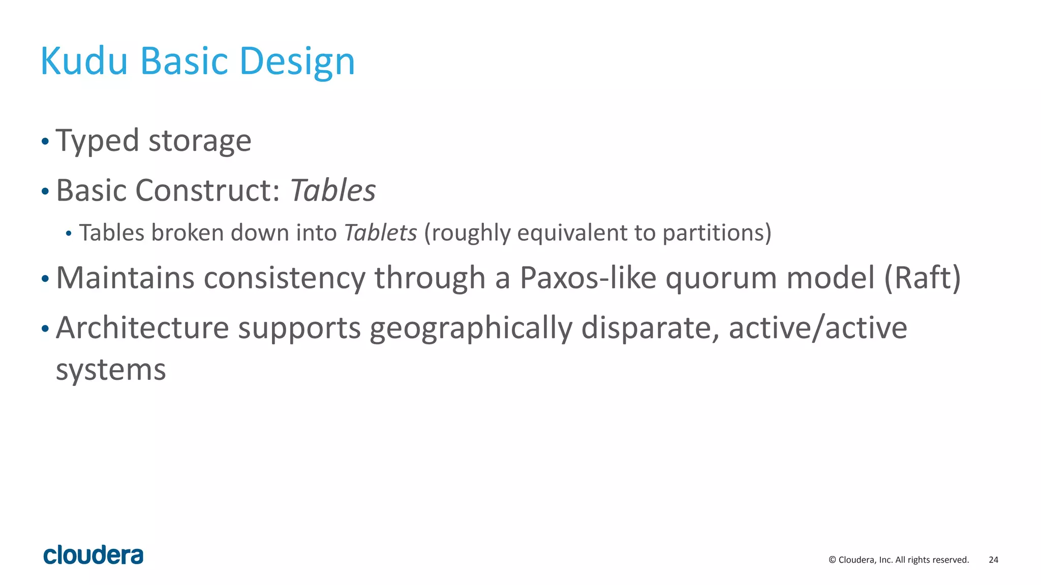 Introduction to Apache Kudu | PPTX | Databases | Computer Software and Applications