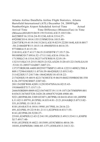 Atlanta Airline DataDelta Airline Flight Statistics, Atlanta Harts.docx