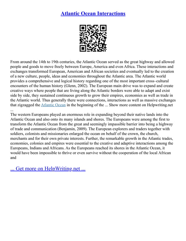 Atlantic Ocean Interactions | PDF | Rail Travel | Travel Type