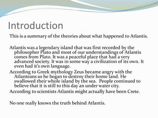 Atlantis and the end of crete | PPTX