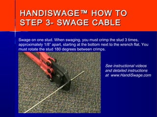 Hand Swage Cable Railing Basics | PPT