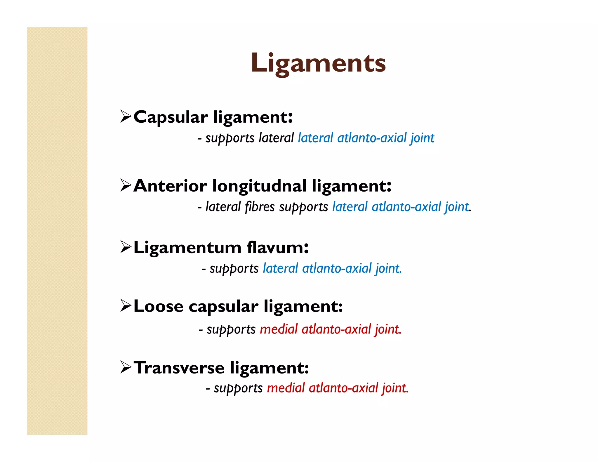 Atlanto occipital and atlanto axial joint | PDF