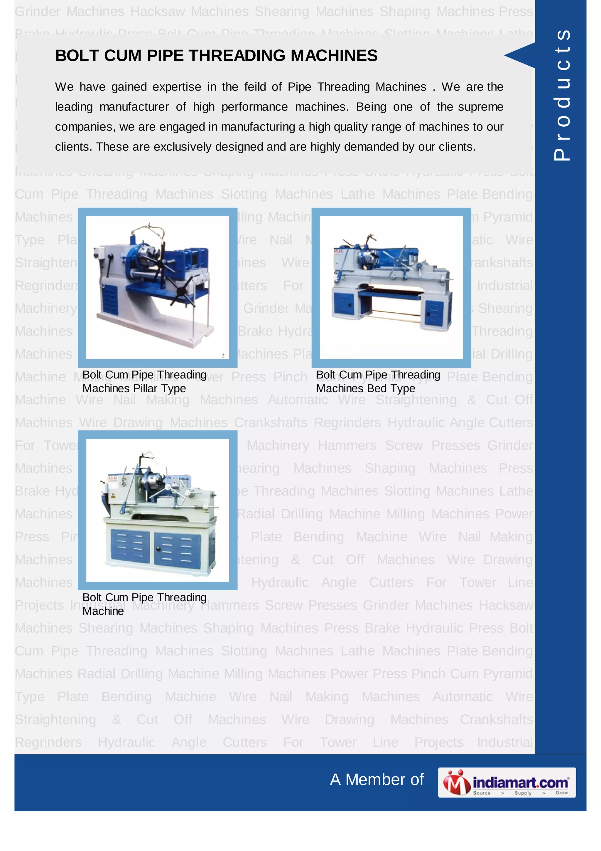 Atlas Machine Tools Corpn., Ludhiana, Industrial Machines | PDF