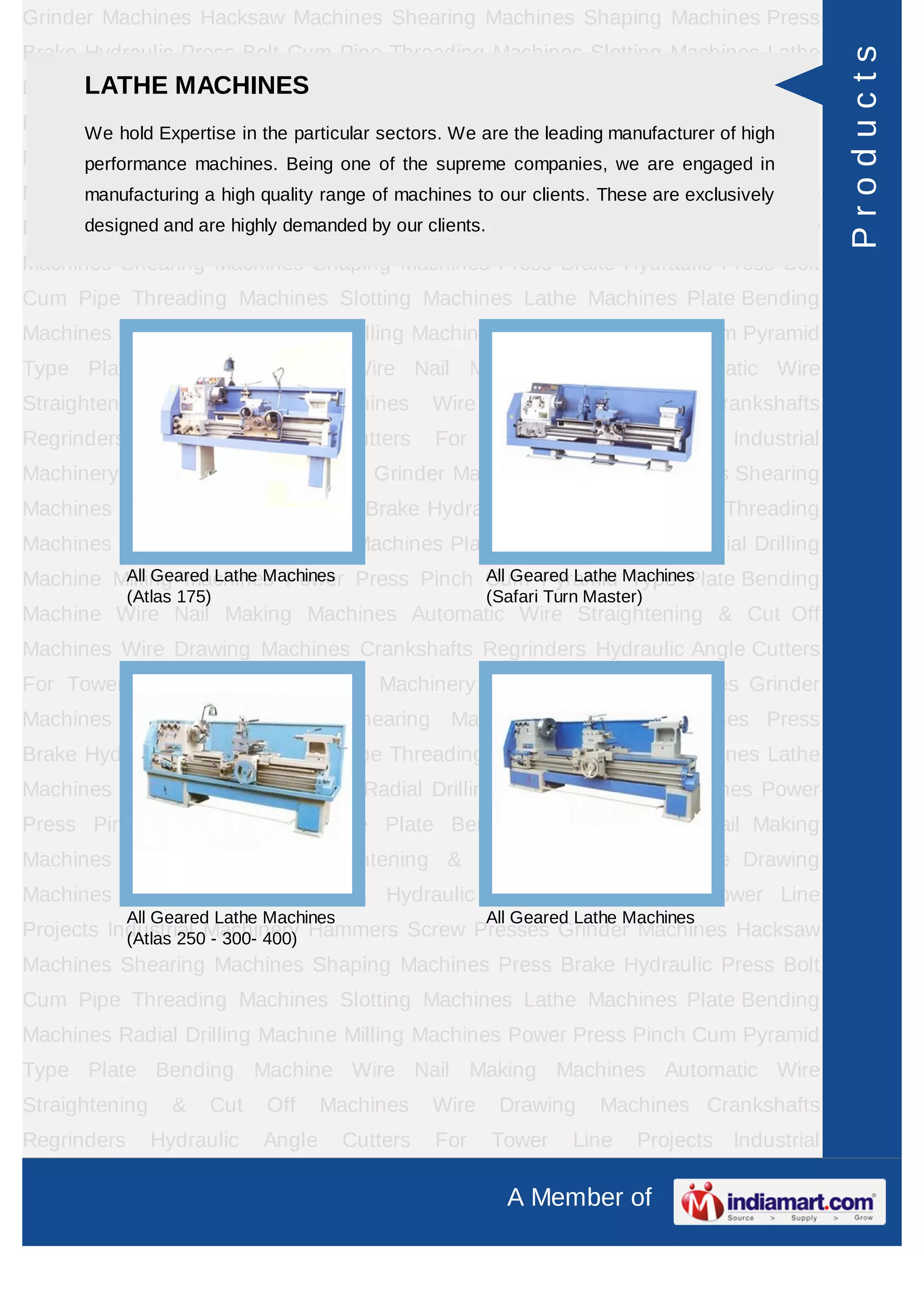 Atlas Machine Tools Corpn., Ludhiana, Industrial Machines | PDF