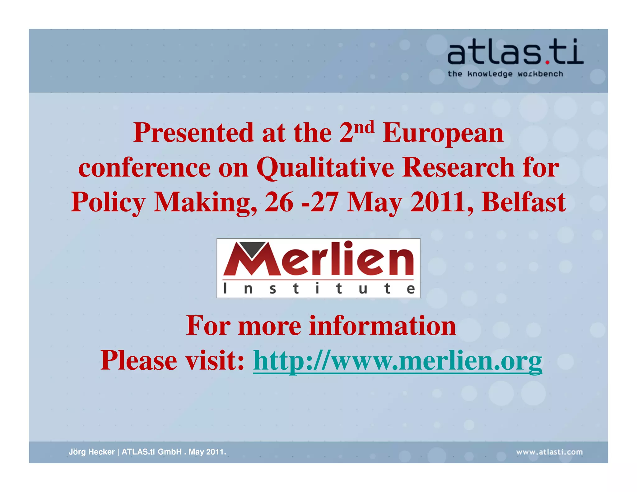 Atlas.ti making sense of research data in policy analysis | PDF