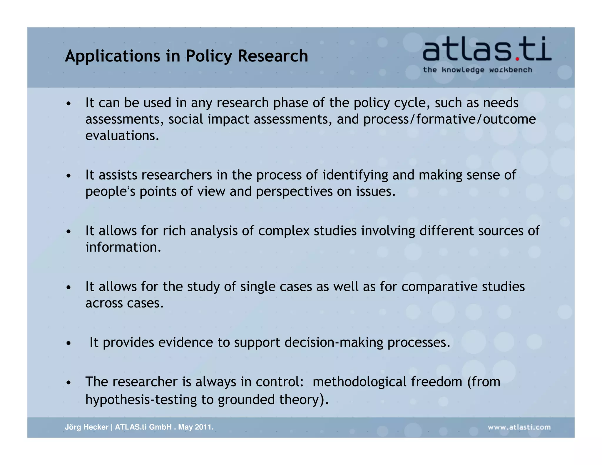 Atlas.ti making sense of research data in policy analysis | PDF