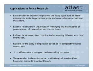 Atlas.ti making sense of research data in policy analysis | PPT