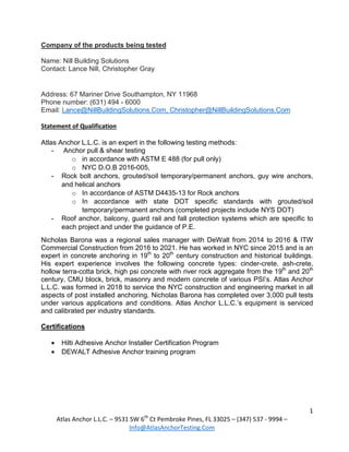 Atlas Anchor LLC Pull-Shear Test Report Nil Building Solutions 01-28-22 ...