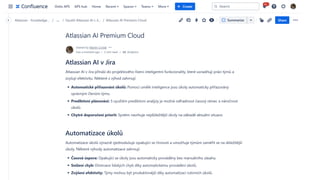 Atlassian AI jako součást Premium Cloud | PPT