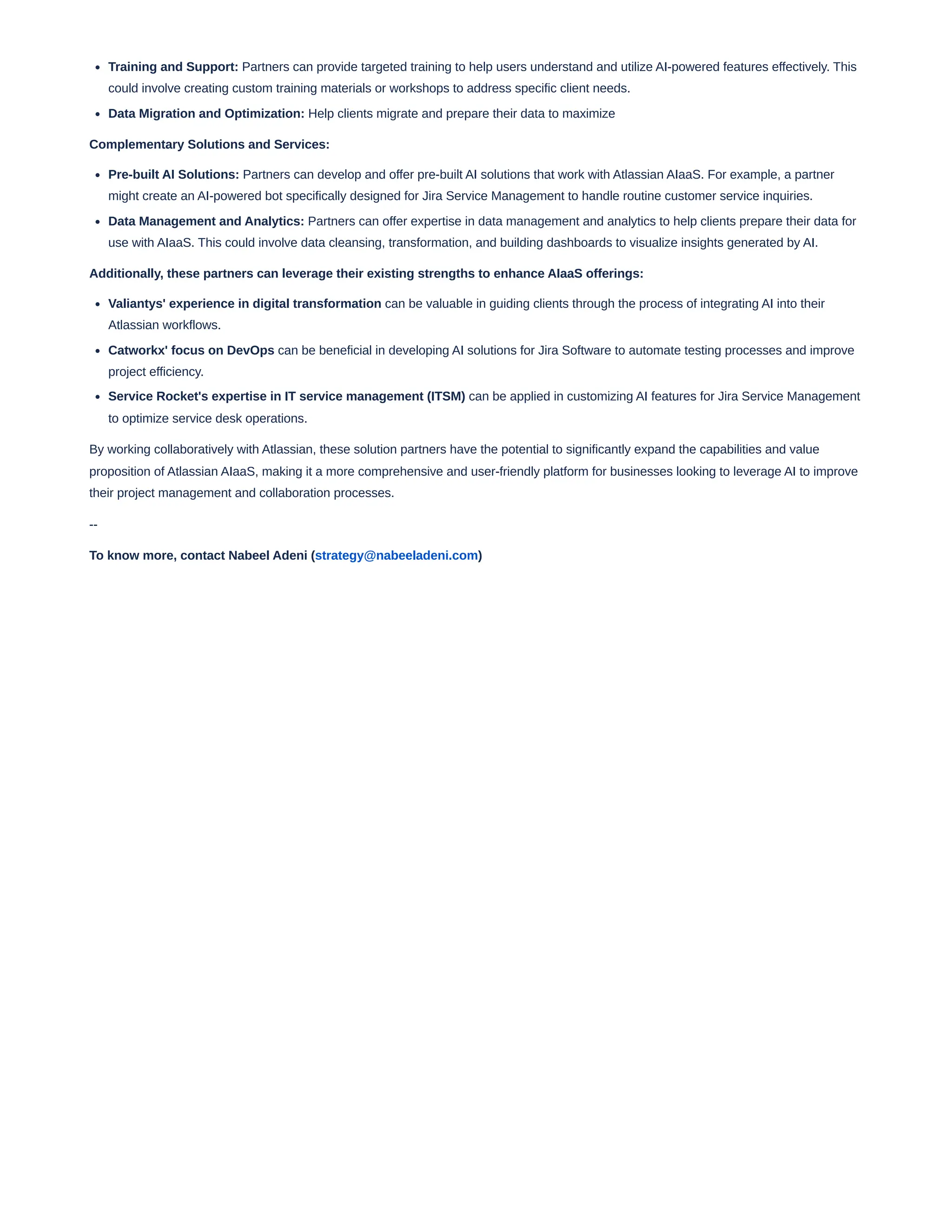 Proposal: Atlassian AI Partner Program - Solutions (FY25) | PDF