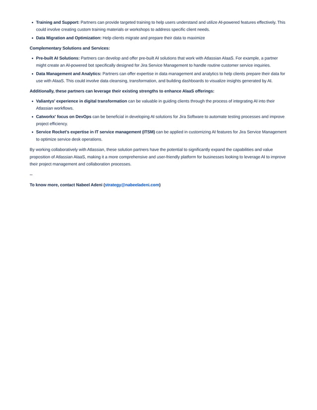 Proposal: Atlassian AI Partner Program - Solutions (FY25) | PDF