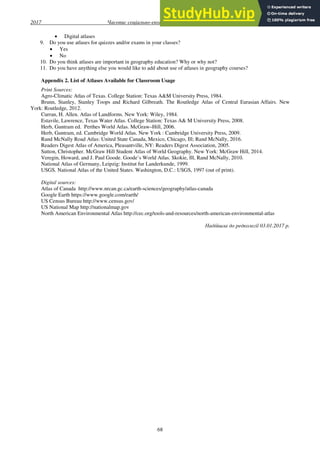 Atlas Use In Teaching Geography In Higher Education In The U.S. And ...