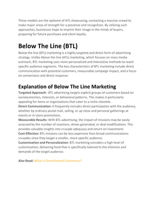 ATL, BTL, and TTL Advertising Understanding the Differences | PDF
