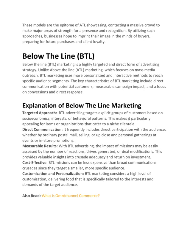 ATL, BTL, and TTL Advertising Understanding the Differences | PDF
