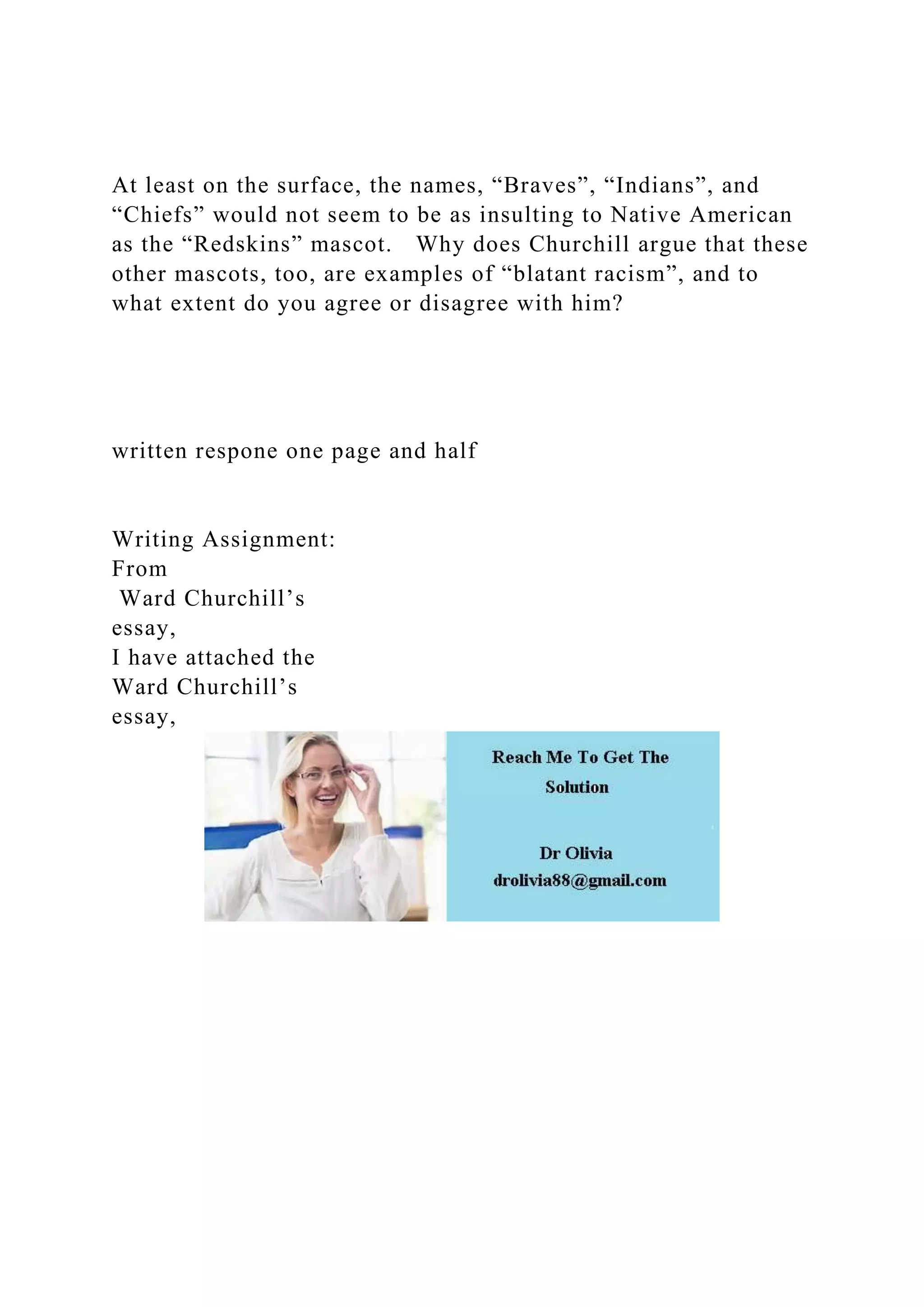 At least on the surface, the names, Braves”, Indians”, and Chie.docx