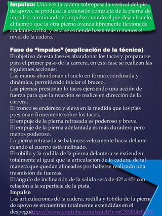 Atletismo: Partida baja-Fase de impulso GRUPO "E" | PPTX