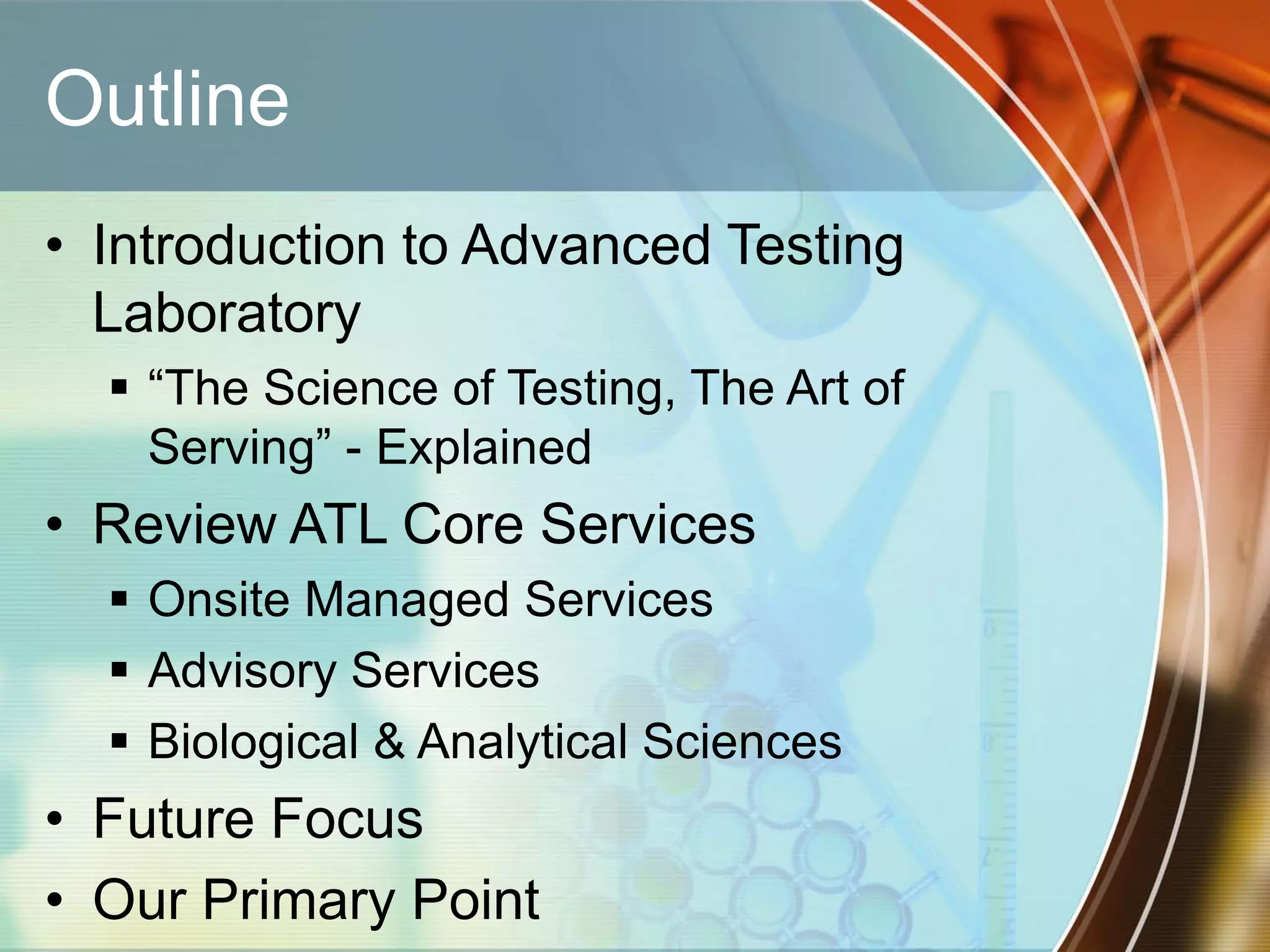 Advanced Testing Laboratory services presentation | PDF