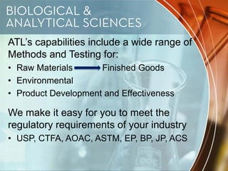 Advanced Testing Laboratory services presentation | PDF