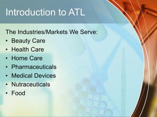 Advanced Testing Laboratory services presentation | PDF