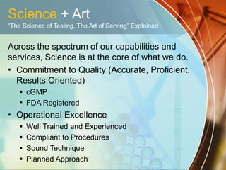 Advanced Testing Laboratory services presentation | PDF