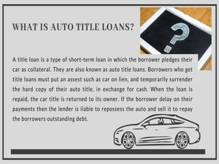 Auto title loans in Prince George | PPTX