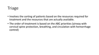 Advanced trauma life support, management of a polytrauma patient | PPTX