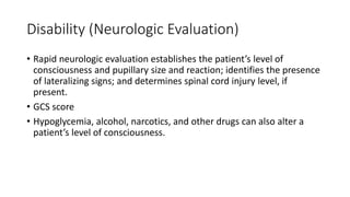 Advanced trauma life support, management of a polytrauma patient | PPTX