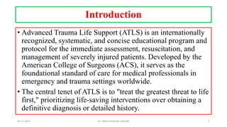 ATLS® Advanced Trauma Life Support.pdf. (overview), Dr Sanjab | PDF