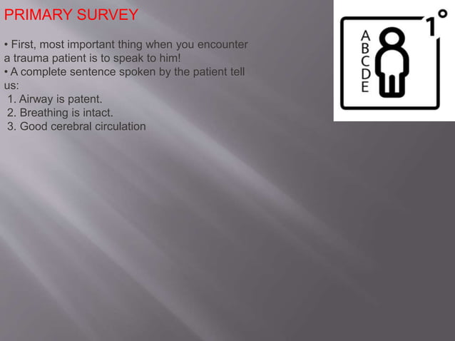Atls (advance trauma life support) PRIMARY SURVEY | PPTX