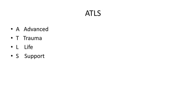ATLS , polytrauma and Triage.pptx | First Aid | Injuries