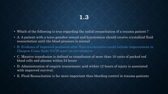 ATLS pretest.pptx | Lung and Respiratory Health | Diseases and Conditions