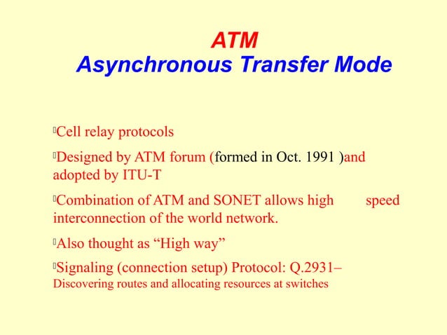 Atm Asynchronous Transfer Mode Ppt